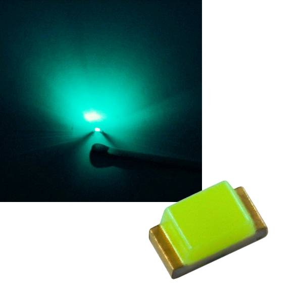 SMD Leds 0603 cyan türkis 490-495nm 2,8-3,0V 20mA