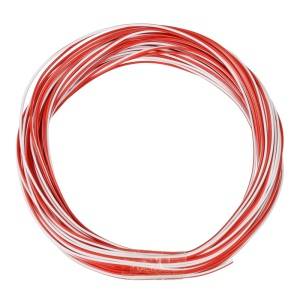 10m Zwillingslitze / Litze ROT-WEIß 2x 0,04mm²