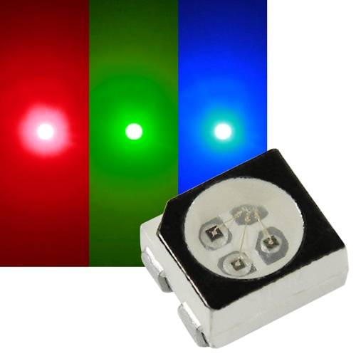 SMD Leds PLCC4 3528 RGB / rot-grün-blau STEUERBAR MULTICOLOR