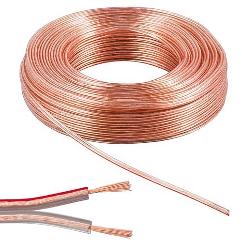 50m flexible Zwillings-Litze 2x0,35mm² transparent