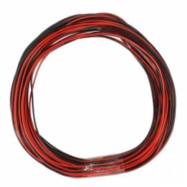 10m Zwillingslitze / Litze ROT-SCHWARZ 2x 0,04mm²