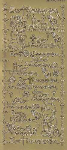 Zier-Sticker-Bogen-3373g-Zur Kommunion-gold
