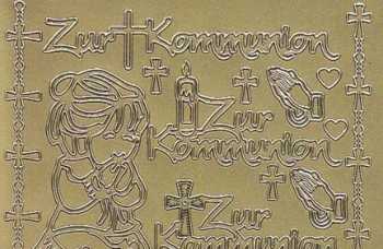 Zier-Sticker-Bogen-3373g-Zur Kommunion-gold