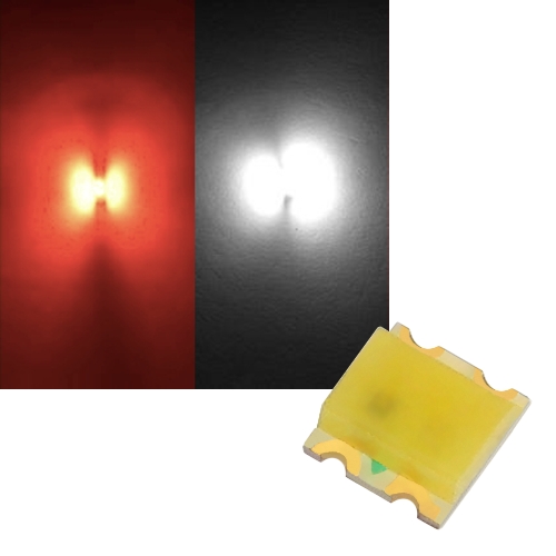 SMD Leds 0605 orange-weiß DUO Color Bicolor Typ S0605SONWY