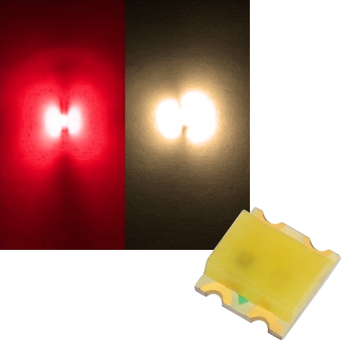 SMD Leds 0605 rot-warmweiß DUO Color Bicolor Typ S0605SRWWO