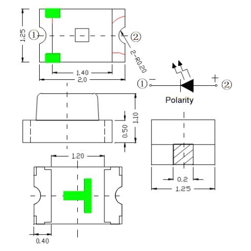 SMD Leds 0805 blau 465-467nm 3,0-3,2V 20mA