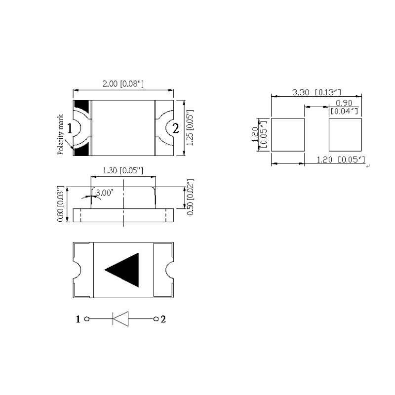 SMD Leds 0805 tief-rot 630-640nm 1,8-2,6V 20mA