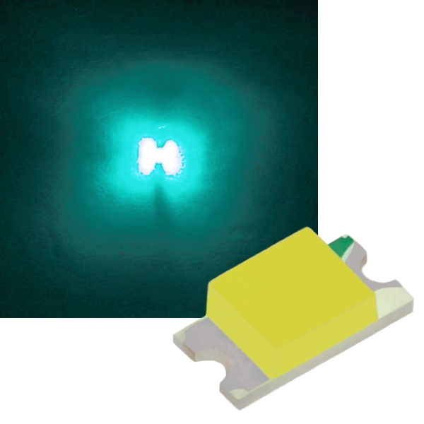 SMD Led 1206 cyan - türkis 490-495nm 3,1-3,3V 20mA