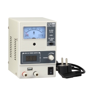 regelbares Labornetzgerät "CTL-1501" 0-15V 0-1A / 15 W Labornetzteil