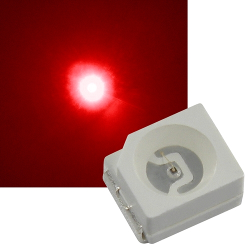 SMD Led 3528 PLCC2 rot 620~625nm 1,9-2,3V 20mA