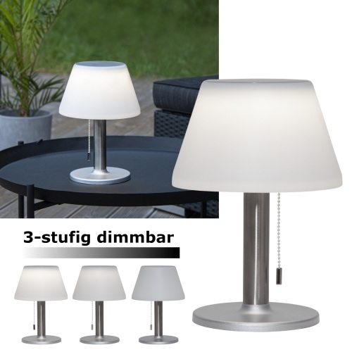 LED Solar Tischleuchte SOLIA 10-200lm dimmbar Tischlampe für Balkon ...