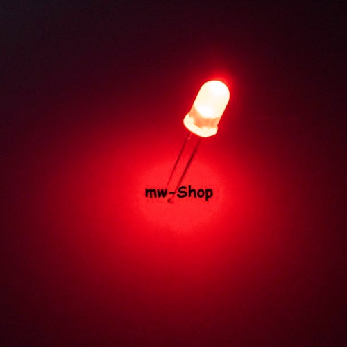 5mm Leds DIFFUS rot 620~625nm 2,1-2,4V 20mA 60°