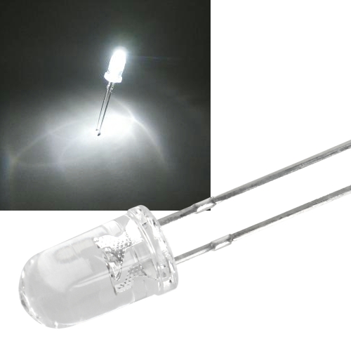 5mm Led pur weiß 22000mcd 18° ~5600K 2,9-3,5V 20mA